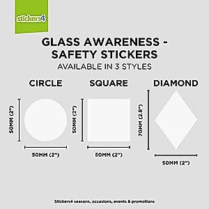 60 x Etched Glass Safety Windows Stickers for Glass - 2 inch Round Glass Awareness Decals for Patio Doors, Glass Panels, Doors, Balconies, Shower Door and Glass Partitions