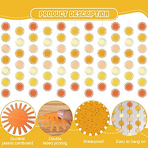 12 Pcs Boho Sun Banners First Trip Around The Sun Party Decorations Muted Sun Garland Kit Hippie Hanging Swirl for Aesthetic Indoor Outdoor 1st Birthday Baby Shower Wedding Favor Party Supplies Decor