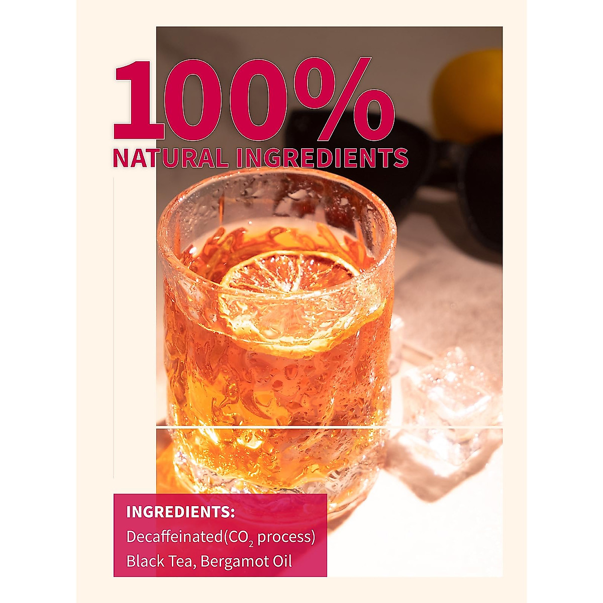 TeeLux Decaf Earl Grey Iced Tea Bags, Decaffeinated Black Tea Blended with Natural Bergamot, Smooth & Mellow, Family Size, 30 Count