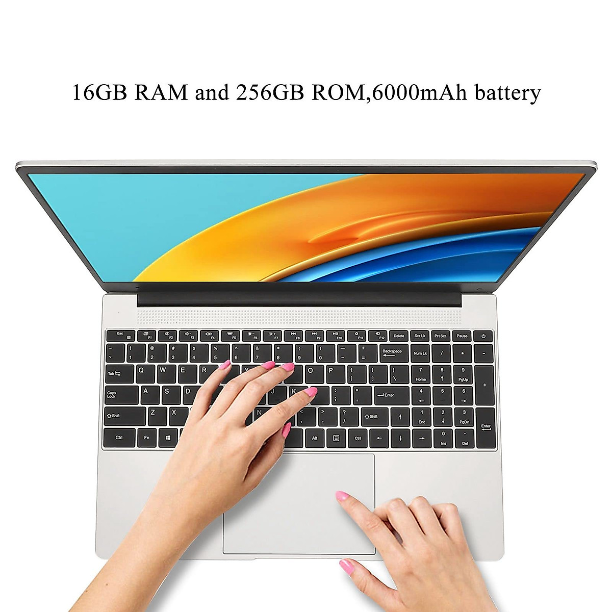 FOTABPYTI 15.6 Inch Laptop HD Screen Mini Laptop 100-240V 1920x1080 IPS with Fingerprint Numeric Keypad for Office (16+1TB US Plug)