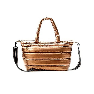 No Boundaries Women's Puffy Quilted Tote Handbag (Bronze)