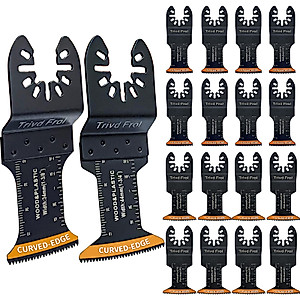 Trivd Frol 50Pcs Curved-Edge Oscillating Tool Blades Professional Universal Oscillating Saw Blades Wood Multitool Blades Compatible with Dewalt, Milwaukee, Makita, Ryobi, Rockwell, Bosch