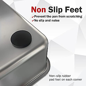 Cat Litter Box Set - Stainless Steel Litter Box Included Litter Field, Litter Mat, Litter Scoop, Pet Stairs, Pet Waste Bags, Antislip Bottom and Pet Stickers, Gift for Your Lovely Cats