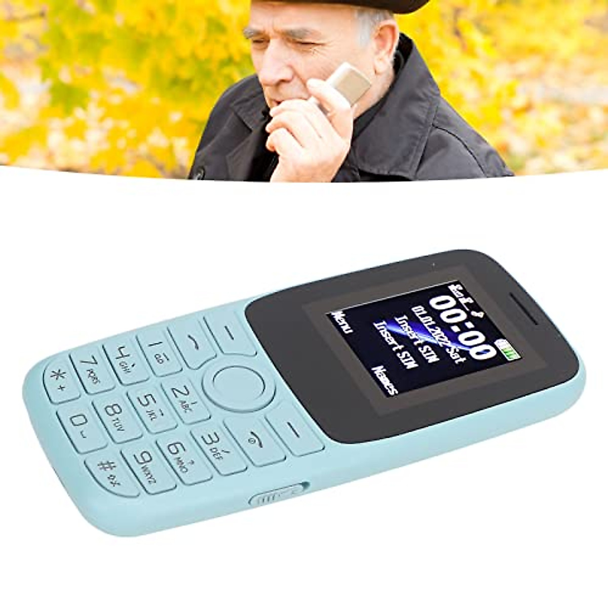 FOSA Senior Cell Phone, 2G GSM, High Volume Unlocked Basic Mobile Phone, 2.4 Inch Large Screen, Dual SIM Supported, Big Buttons Unlocked Cellphone for The Elderly Parents (Sky Blue)