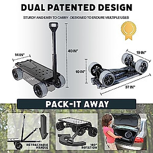 Mighty Max Cart Platform Hand Truck & Moving Dolly, Black - 250 lb Capacity (Flatbed Only) 100% USA Made