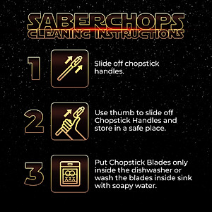 SaberChops Lightsaber Chopsticks Light Up Star Wars LED Reusable 8 Color Modes - 4 PAIRS FREE Millennium Falcon Keychain Bottle Opener Multicolor