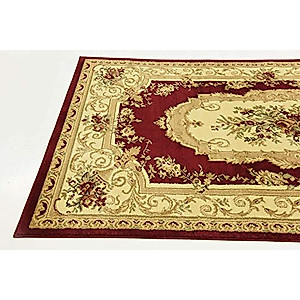Unique Loom Versailles Collection Traditional Classic Floral Motif Area Rug (5' 0 x 8' 0 Rectangular, Burgundy/ Ivory)