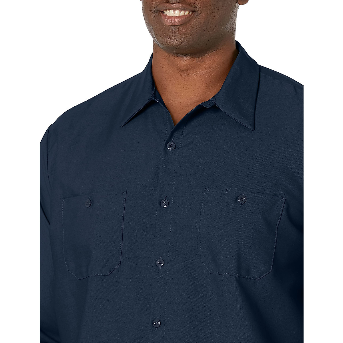 Red Kap Men's Industrial Work Shirt, Regular Fit, Long Sleeve, Navy, X-Large