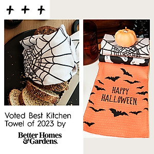 GEOMETRY Halloween Kitchen Towels - Quick Dry Microfiber Halloween Dish Towels for Kitchen Drying - Premium Quick Dry Towel (Boo Bash, 18" x 30" (2-Pack Set))