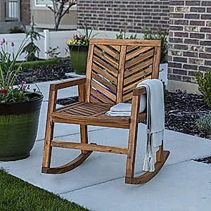 Outdoor Chevron Rocking Chair - Brown