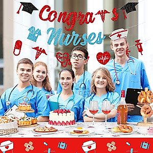 Congrats Nurse Banner Nurse Glitter Graduation Banner Party Decorations Class of 2024 Congrats RN BSN Congrats Nurse Grad Party Decor Garland Nursing School Graduate Favors
