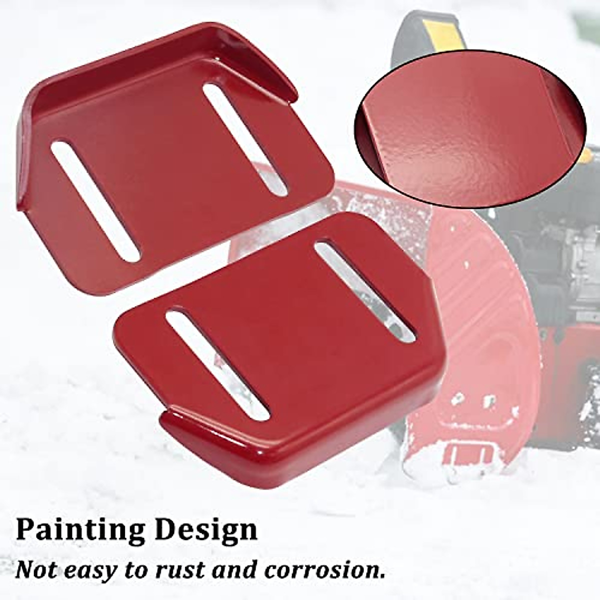 CheeMuii 784-5580 784-5580-0637 Skid Shoe Set Red for Cub Cadet MTD Troy Bilt Storm Snow Boss 524 826 Snowthrower Snowblower