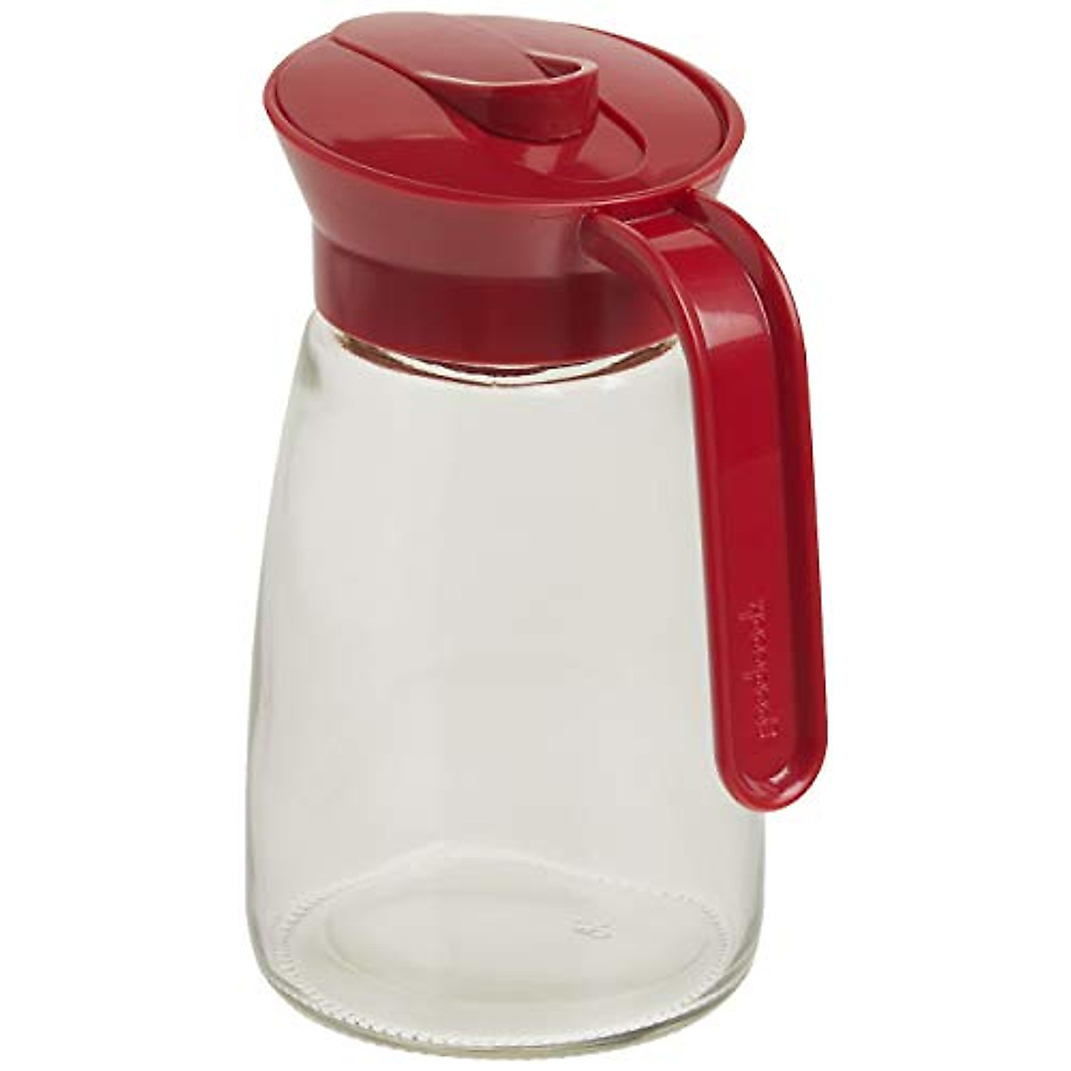 GoodCook 12 oz. Glass Syrup Dispenser with Lid, Clear/Red