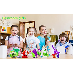 (Christmas Party Gift ）30 Packs Bulk Santa Deer Rudolph Mini Pop Fidget Key Chain， Christmas Party Favors Supplies and Student Prizes Gift