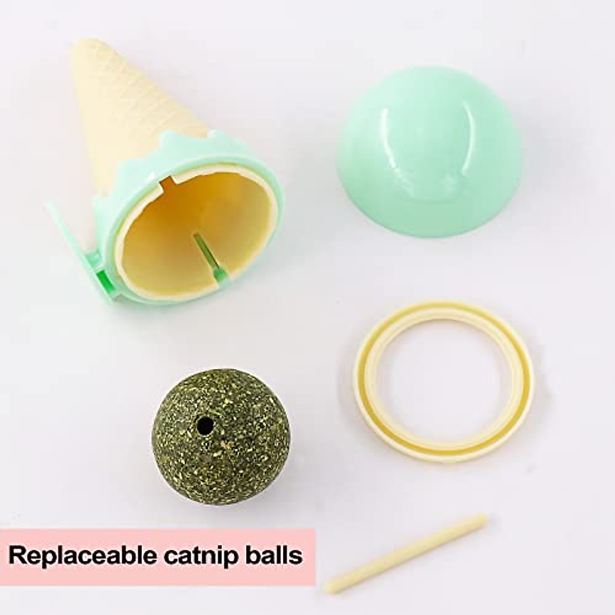 HYH Catnip Balls for Cats Wall, Self-Adhesive Magic Catnip Rollerball Wall Mounted Catnip Balls, Healthy Edible Cat Mint Chew Toy for Cleaning Teeth/Playing/Relieve Anxiety/Removal Hairball
