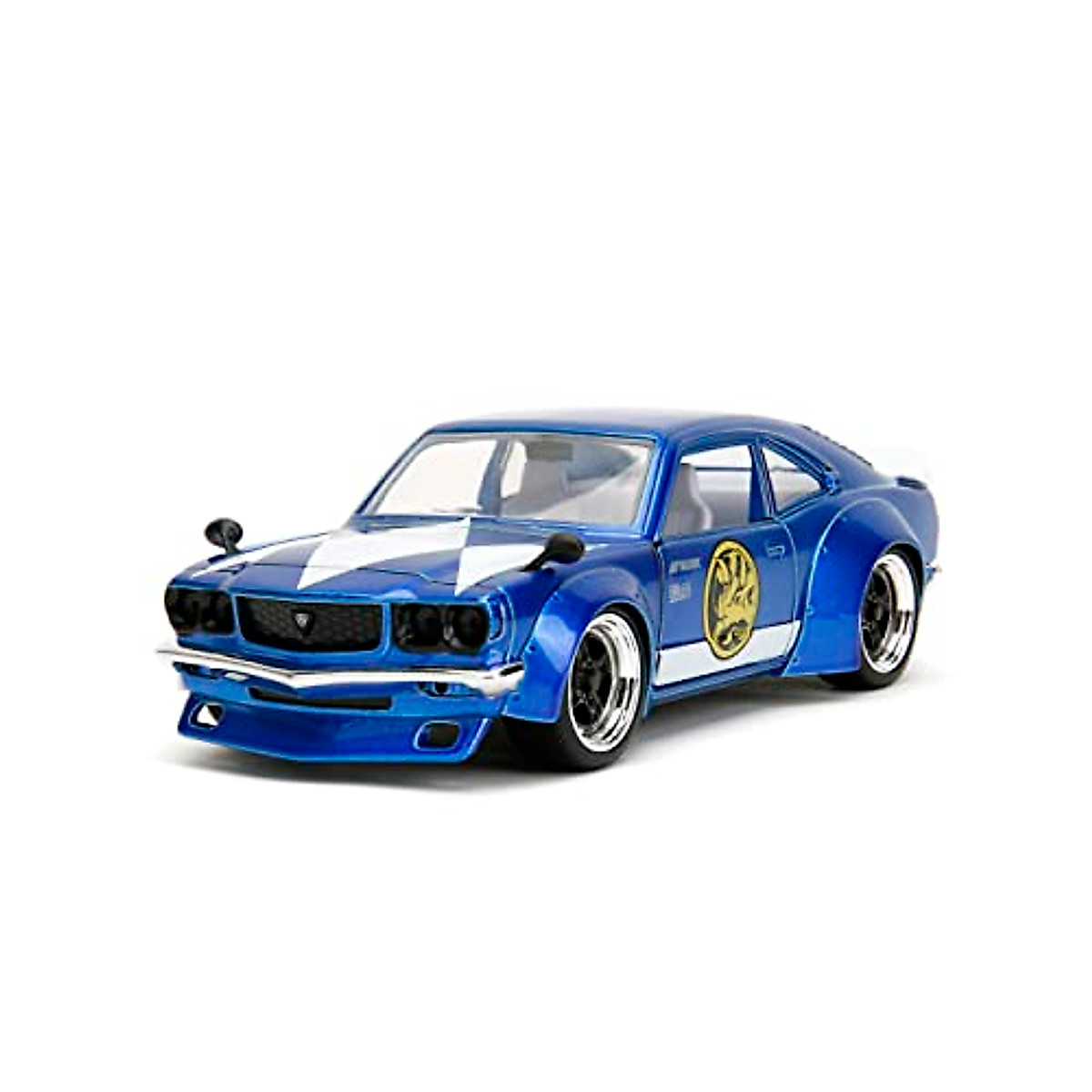 Power Ranges 1:24 1974 Mazda RX-3 Die-Cast Car & 2.75" Blue Ranger Figure, Toys for Kids and Adults