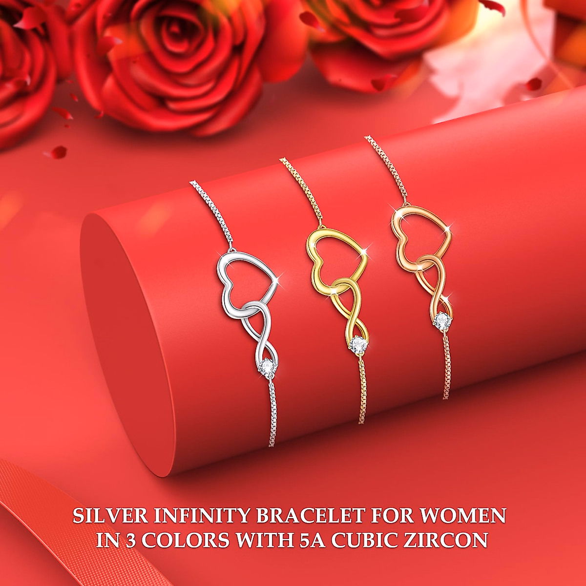 Silver Bracelet Silver Bracelets for Women Infinity Bracelets for Women Sterling Silver Bracelet Heart Bracelet Sterling Silver Bracelets for Women Adjustable Bracelets for Women Bracelets Women