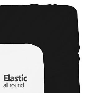 100% Cotton Twin XL Fitted Bed Sheet - Twin Extra Long, 15" Deep Pocket, 39" x 80" Great for Dorm Room, Hospital and Split King Dual Adjustable Beds (Twin XL) (Black, Twin XL)