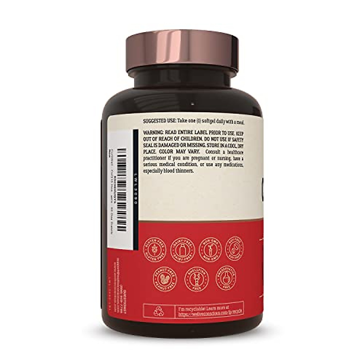 Live Conscious CoQWell - CoQ10 Heart, Brain, and Vascular Health Support | High-Absorption, Patented Coenzyme Q10 CoQsol | 60 Softgels - 60 Day Supply