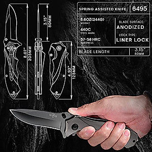 Bundle of 2 Items - Heavy Pocket Knife for Men - Folding Knife with Glass Breaker and Pocket Clip - Tactical Knofe - Multitool 24in1 with Mini Tools Knife Pliers and 11 Bits - Multi Tool All in One