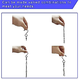 SWETCIEL 20PCS Swivel Hooks Clips, Stainless Steel Dual Clip Swivels Wind Spinners Spiral Hangers for Hanging Wind Spinners, Wind Chimes, Bird Feeder, Wind Socks, 2 Styles