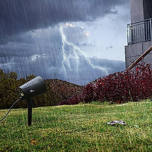 1 BY ONE OUS00-0817 Laser Green Christmas Tree and Red Stars Show, Projection Lights for Xmas, Holiday, Party, and Garden Decoration