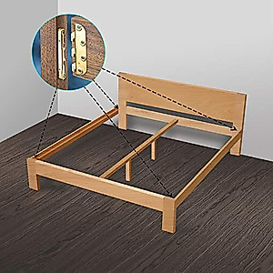 XIANEWS Surface Mounted Bed Rail Brackets-Bed Frame Hardware for Wood Bed Frame Headboards Footboards - Set of 4 (Screws Included)