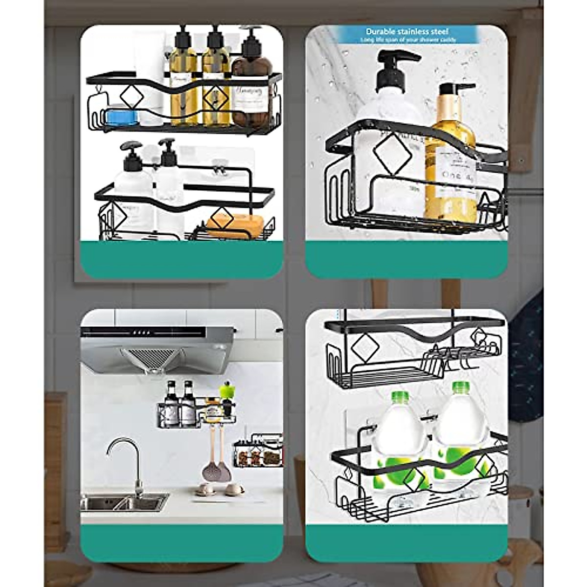 Wall Mount Bathroom Shelf Punch Free Hangable Organization Rack Multifunction for Home Bathroom Face Cleanser Organizer bathroom shower shelf