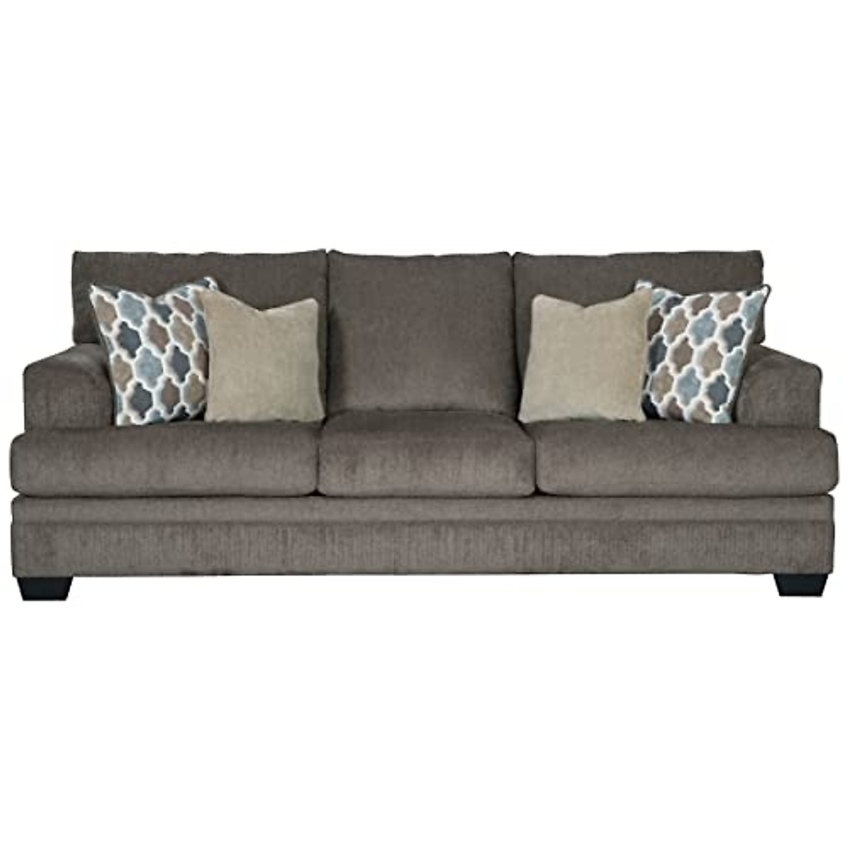 Signature Design by Ashley Dorsten Contemporary Sofa with 4 Throw Pillows, Gray