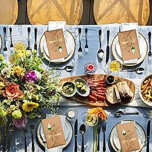 JJYHEHOT 12 Packs Dried Flowers Greeting Card with Envelopes, Brown Retro Kraft Holiday Gift Card, DIY Invitation Wish Card Note Card Thank You Card for Birthday Christmas