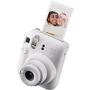 Fujifilm Instax Mini 12 Instant Camera Clay White + Minimate Custom Case + Fuji Instax Film 20 Sheets Twin Pack