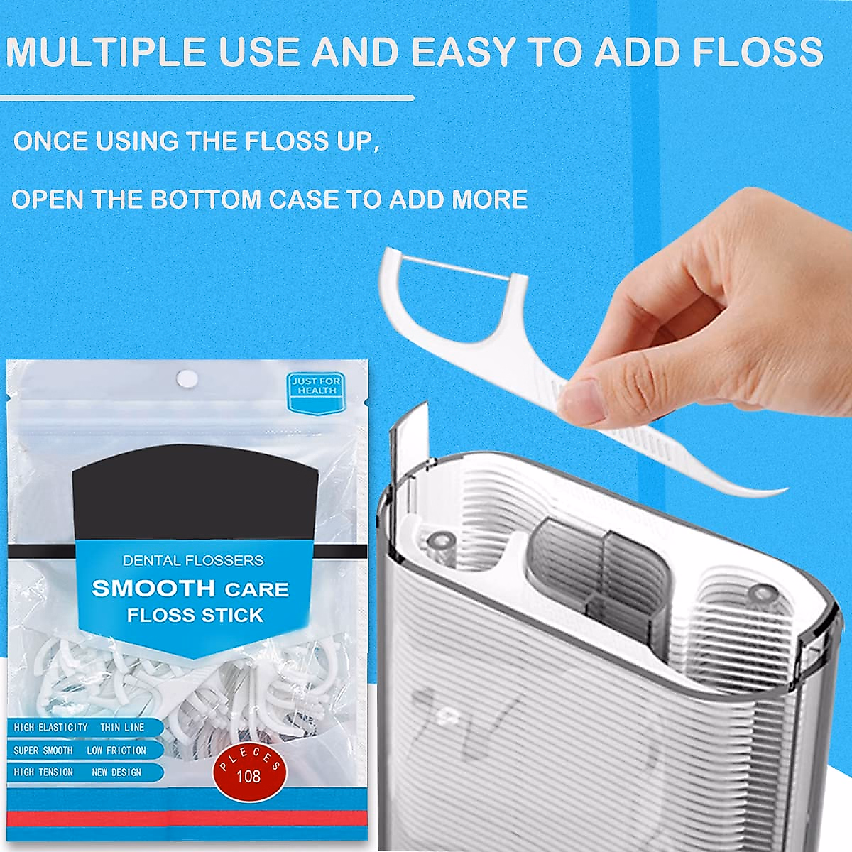Dental Floss Picks,344 Count Tasteless Tooth Picks Flossers,Travel Floss with Travel Case,Tooth Picks Flossers for Oral Cleaning,Oral Care Flossers for Adults & Kids(3 Bags)