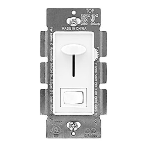 Maxxima LED Dimmer 3-Way/Single Pole Electrical Light Switch, 600 Watt max, LED Compatible, Wall Plate Included
