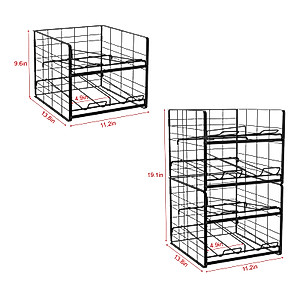 OYEAL Soda Can Organizer Beverage Rack Dispenser Stackable Can Rack Organizer for Pantry Refrigerator Kitchen Cabinets, Dispenser 20 Standard Size 12oz Soda Cans or Canned Food, 2 Pack