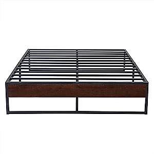 Einfach Queen Size 14 Inches Metal Platform Bed Frame, Mattress Foundation with Metal Slat Support, No Box Spring Needed, Easy Assembly