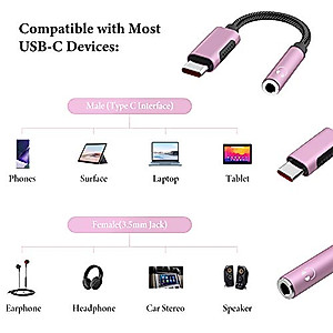 USB-C to 3.5mm Adapter for Samsung S21 S22 S23 Ultra,APETOO Galaxy S20 FE Headphone Adapter USB C to Aux Audio Dongle Cable Cord for Galaxy Note 20 Ultra/10+ A53 Flip Fold,Pixel 7 6 5 4 XL,Oneplus 9 8