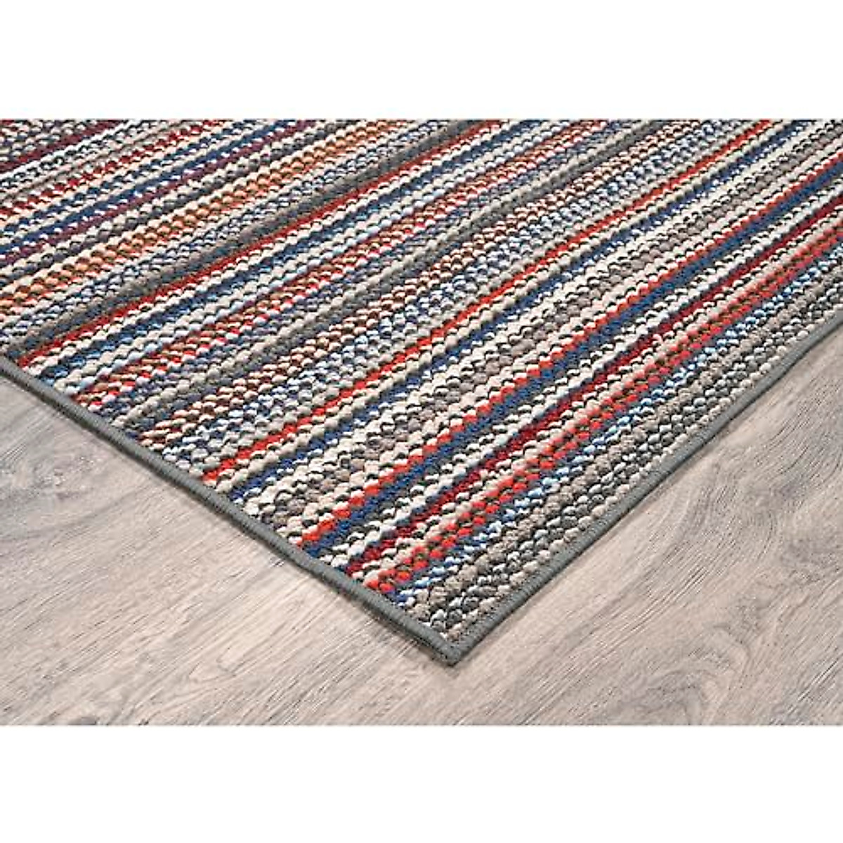 Garland Rug Carnival Area Rug, 5-Feet by 7-Feet, Random Multi-Color Stripes