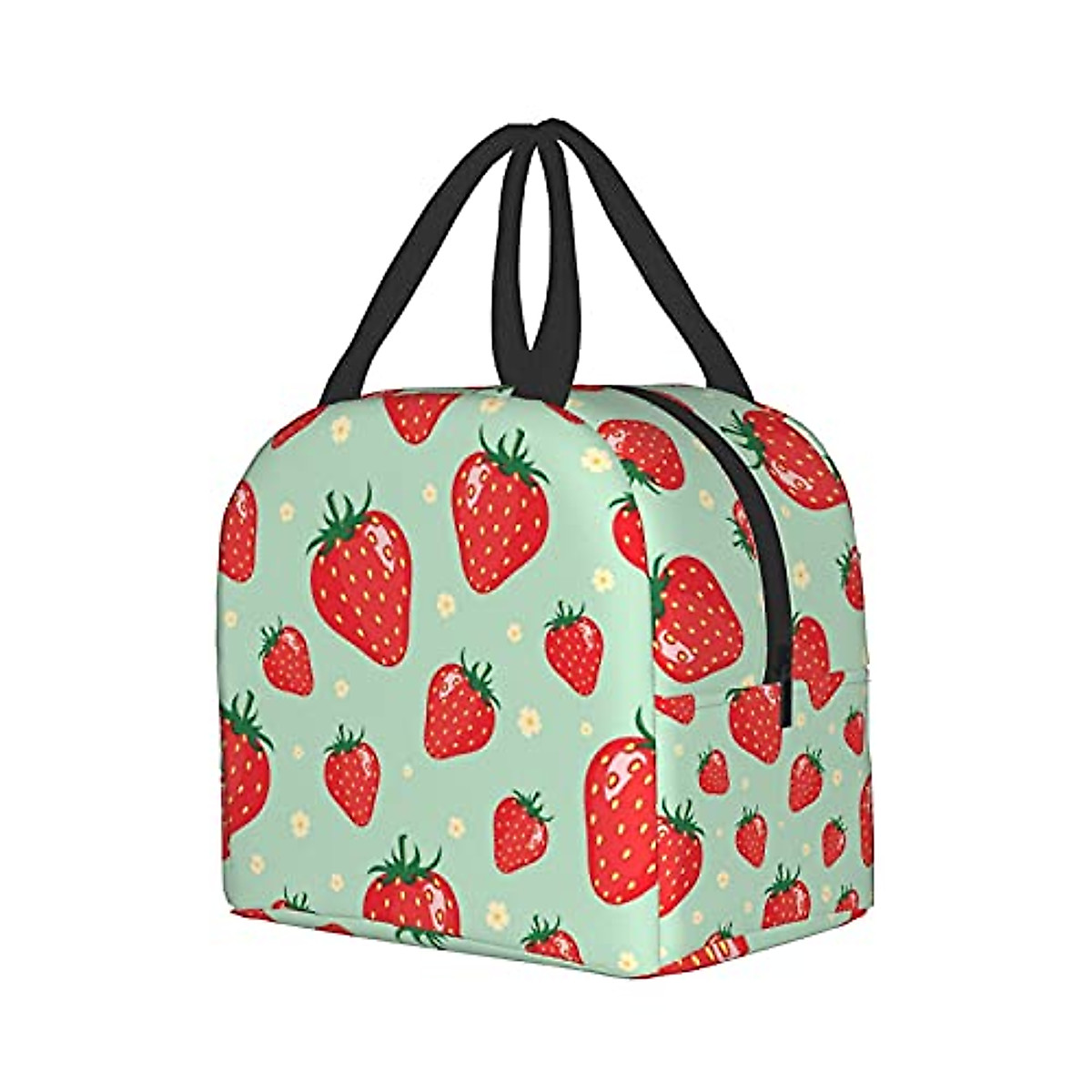 Strawberry Fashion Lunch Box Travel Bag Picnic Bags Insulated Durable Shopping Bag Back To School Reusable Waterproof Bags For Man Woman Girls Boys