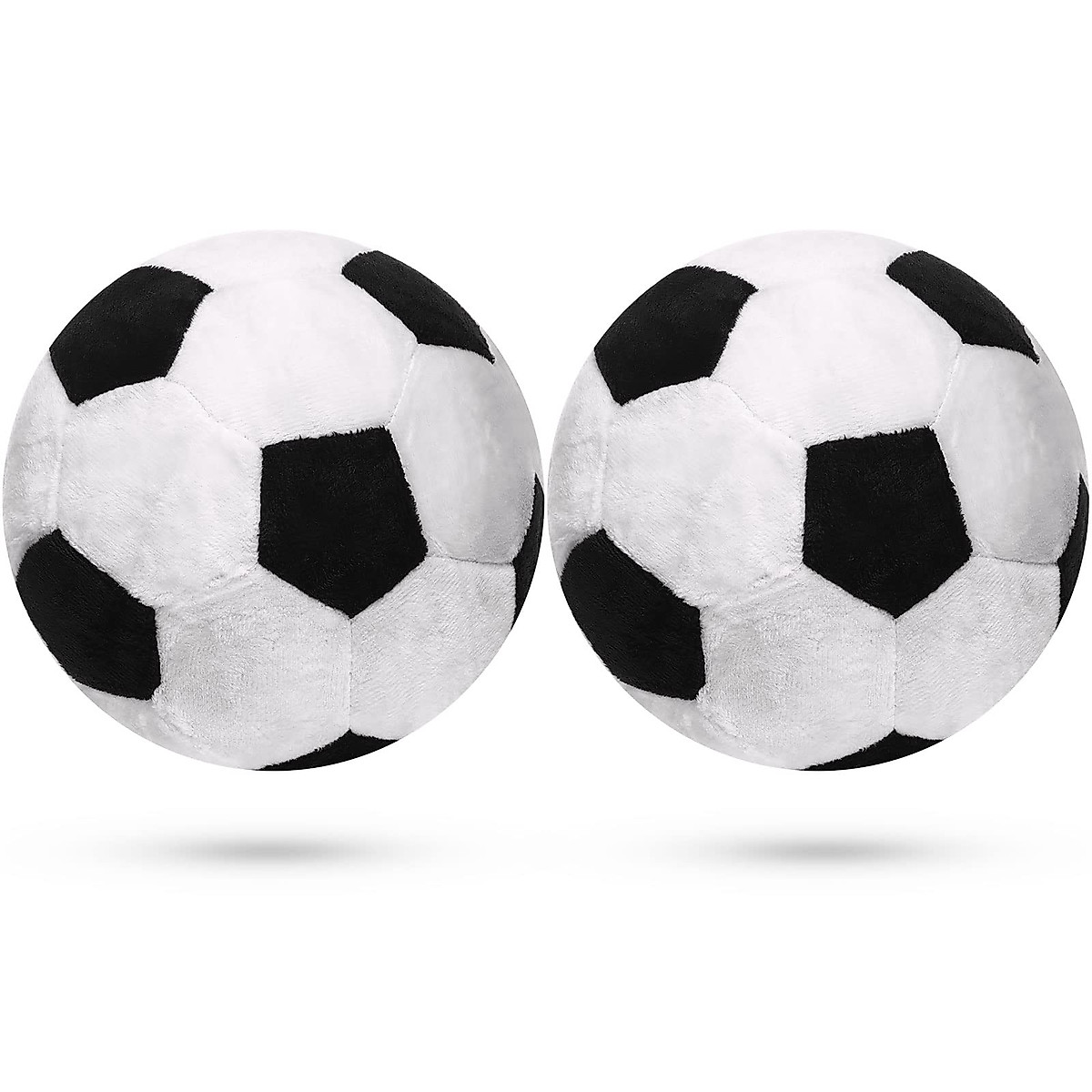 Chalyna 2 Pieces Plush Soccer Balls Soccer Ball Stuffed Pillow Black and White Soft Throw Pillows for Girls and Boys Soccer Ball Themed Room Decor Sport Themed Party Decoration, 7.5 Inch