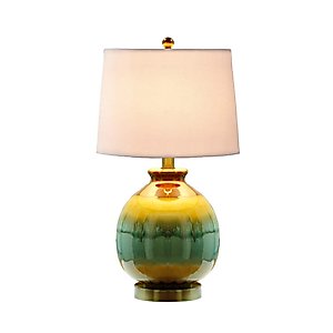 VejiA Bedside Lamps, Colorful Ceramic Desk Lamp, for Flower Shop Store Cafe Desktop Decoration Warm Romantic Reading Lamp E27 Button Control Reading Lamp/B/32 * 32 * 56Cm (a 32 * 32*
