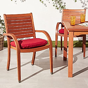 Pillow Perfect - 355528 Outdoor/Indoor Pompeii Round Corner Seat Cushions, 18.5" x 15.5", Red, 2 Pack