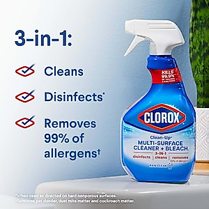 CLOROX Clean-Up Multi-Surface Cleaner with Bleach, Rain Clean, Spray, 32 Fl Oz (Package May Vary)