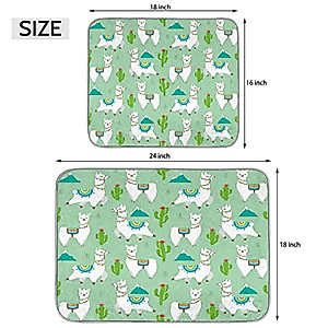 Classic Llama Dish Drying Mat for Kitchen Counter Absorbent Microfiber Dishes Drainer Mat Non-Slip Dish Draining Mat Fast Dry Kitchen Accessories Pad 16x18 inch