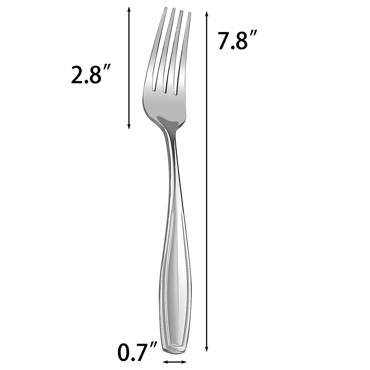 Pekky Stainless Steel Dinner Fork Set, 7.8-INCH, Set of 12