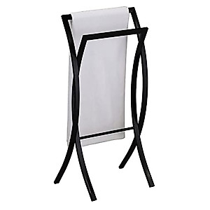 Kings Brand Furniture - Rusbac Metal Modern Freestanding Towel Rack Stand, Black
