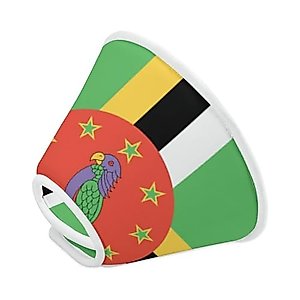 Dominican Flag Soft Dog Cone Collars Protective Adjustable Cat Recovery Collar to Stop Licking L