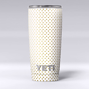 Design Skinz Tiny Golden Hearts Pattern - Skin Decal Vinyl Wrap Kit Compatible with The Yeti Rambler Cooler Tumbler Cups