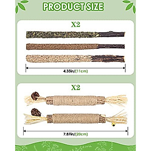 Silvervine Sticks for Cats, TINDTOP 10 Pack Natural Catnip Chew Toys for Kittens Teeth Cleaning, Matatabi Dental Care, Increase Appetite, Calm Cat Anxiety and Stress, Aggressive Chewers Cat Dental Toy