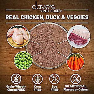 Dave's Pet Food Gravylicous Soft Wet Dog Food for Small & Large Dogs (Chicken & Duck with Veggies), Grain Free Canned Dog Food, Added Vitamins & Minerals, Wheat & Gluten-Free, 12oz Cans (Case of 12)