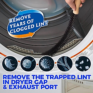 Holikme Dryer Vent Cleaner Kit 32 Feet Dryer Cleaning Tools, Include Dryer Vent Brush, Omnidirectional Blue Dryer Lint Vacuum Attachment, Dryer Lint Trap Brush, Vacuum & Dryer Adapters